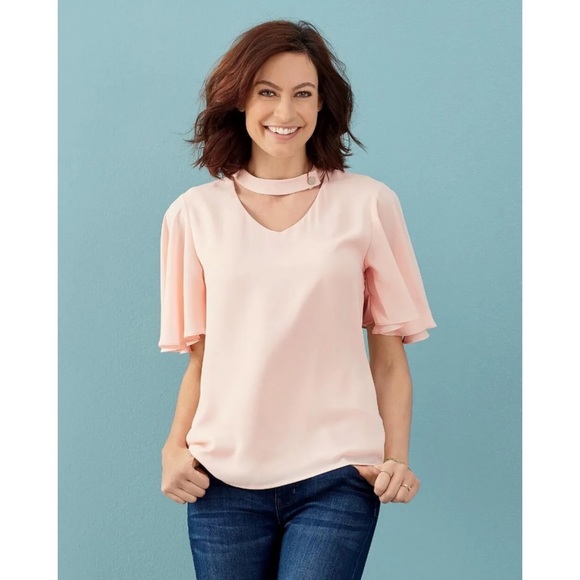 P Luca Milano | Tops | P Luca Milano Peach Light Pink Flutter Short ...